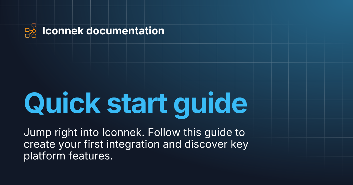 Quick start guide | Iconnek documentation